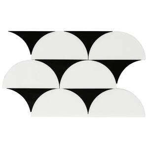 Ivy Hill Tile Halfmoon Gris 3.98 in. x 0.39 in. Polished Marble Floor ...