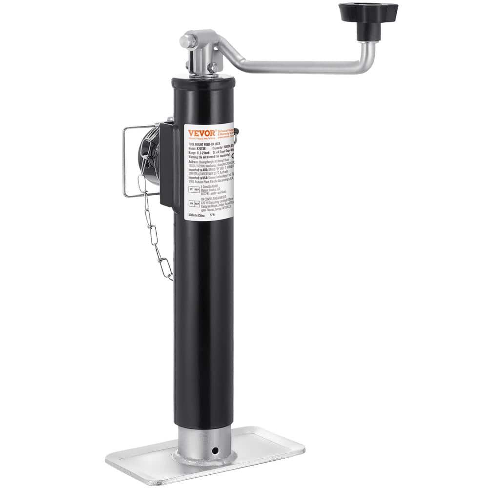 VEVOR Trailer Jack, 2000 lbs. Dynamic Load Capacity, Weld-on Pipe-Mount ...