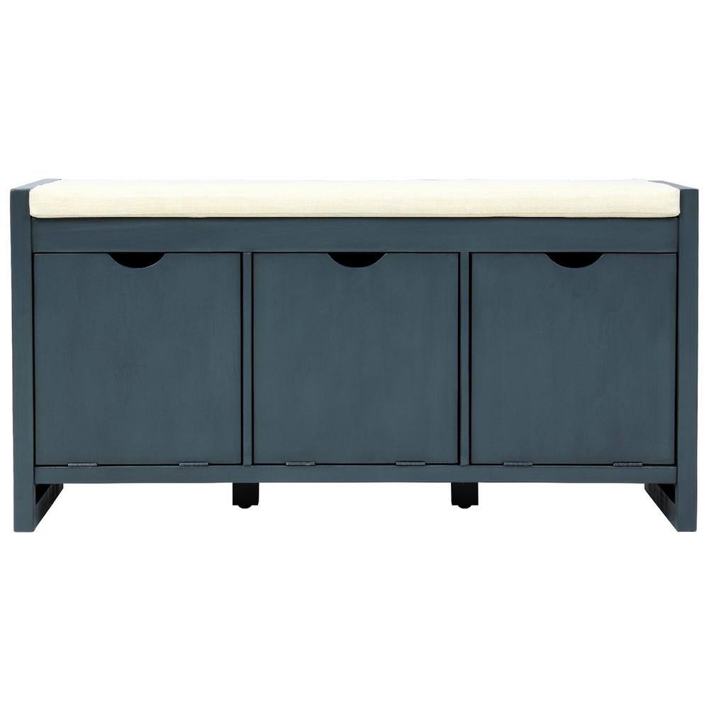 Wateday Antique Navy Storage Bench 19.8 in. H x 14 in. W x 39 in. L YJ ...
