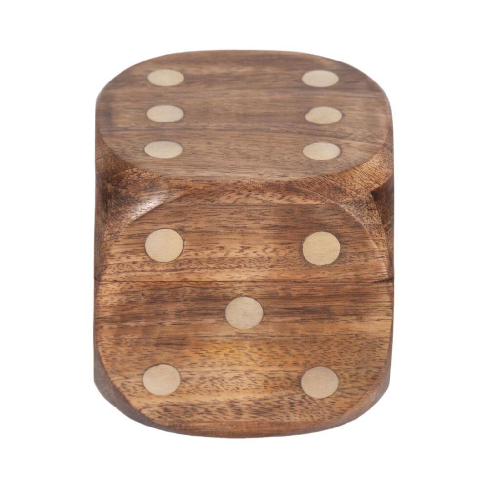 Liv & Skye Brown 4 in. Mango Wood Dice Box Game Set With Dice Inside ...