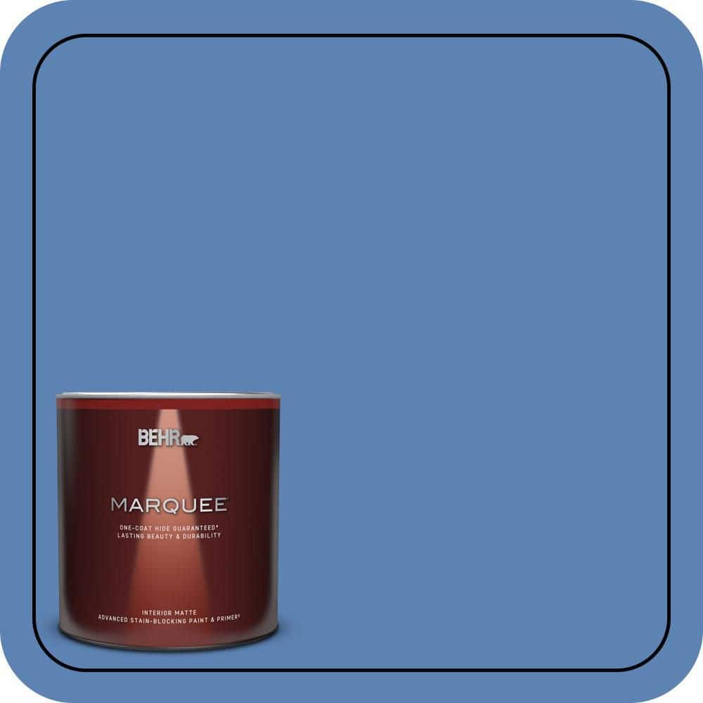 BEHR MARQUEE 1 qt. #PPU15-06 Neon Blue One-Coat Hide Matte Interior ...