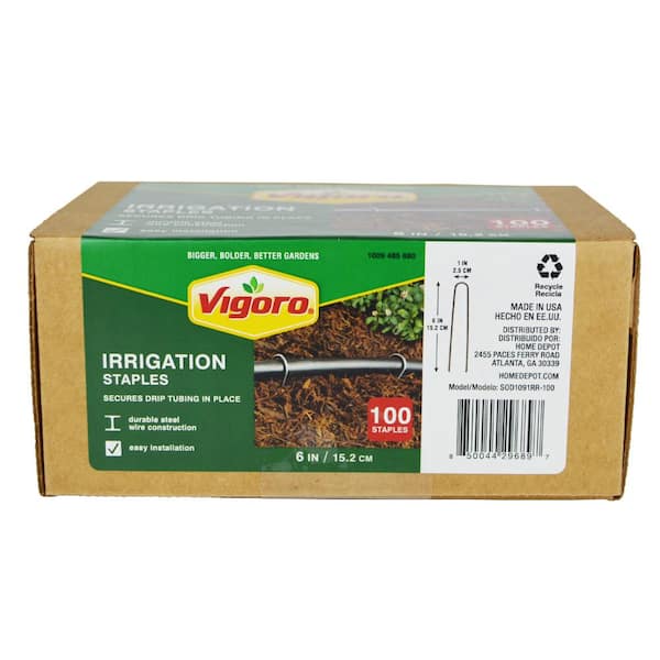 Vigoro 6 in. X 1 in. Galvanized Drip Irrigation Stakes (100-pack ...