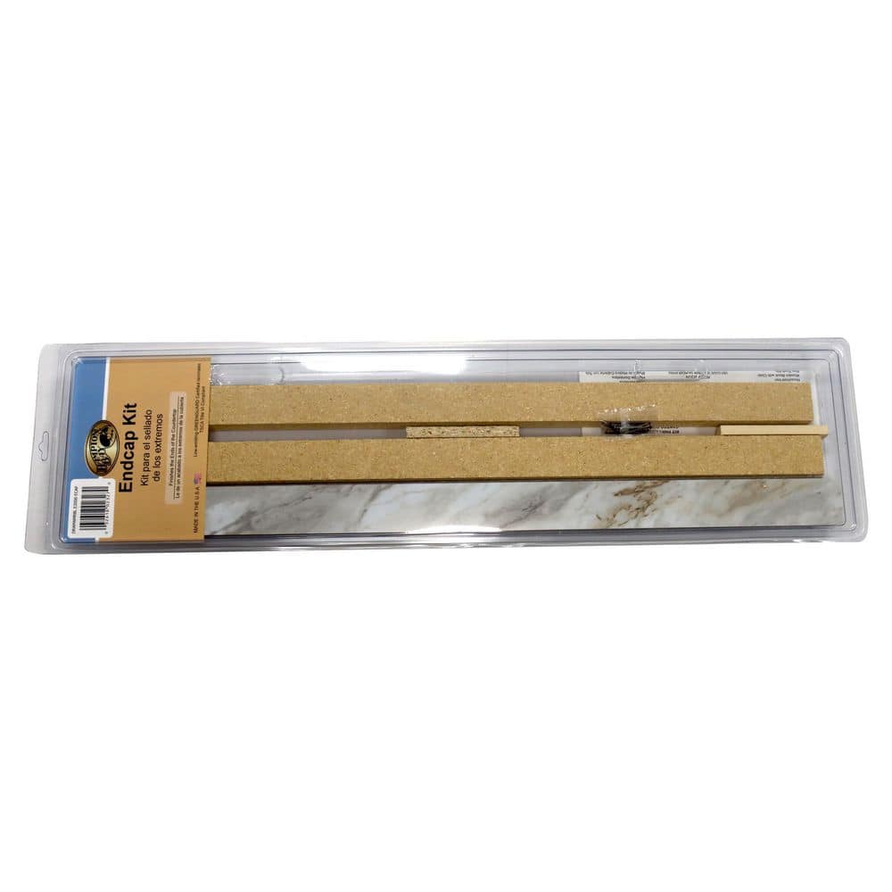 Hampton Bay Laminate End Cap Kit in Drama Marble with Bullnose Edge ...