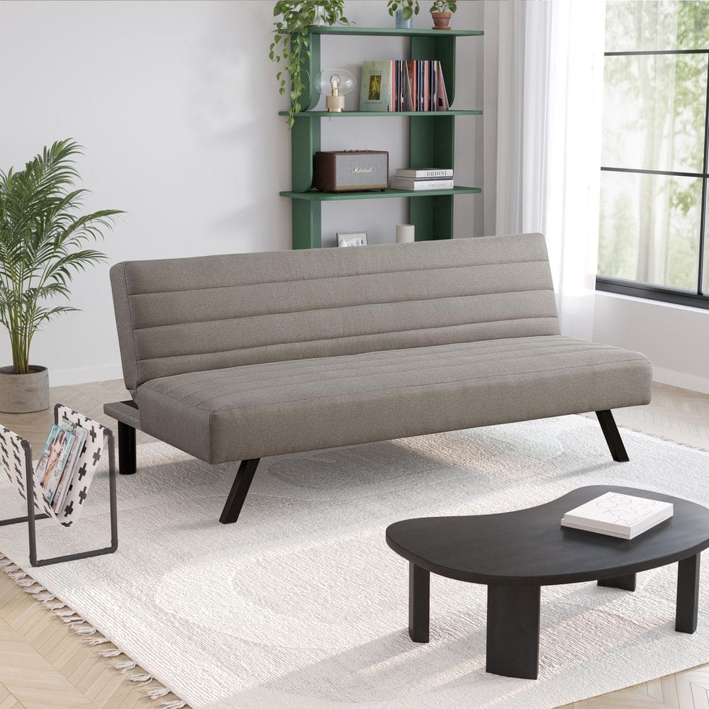 Serta Delano 66.1 in. Taupe Polyester Twin Size Futon 123A046TPE - The ...