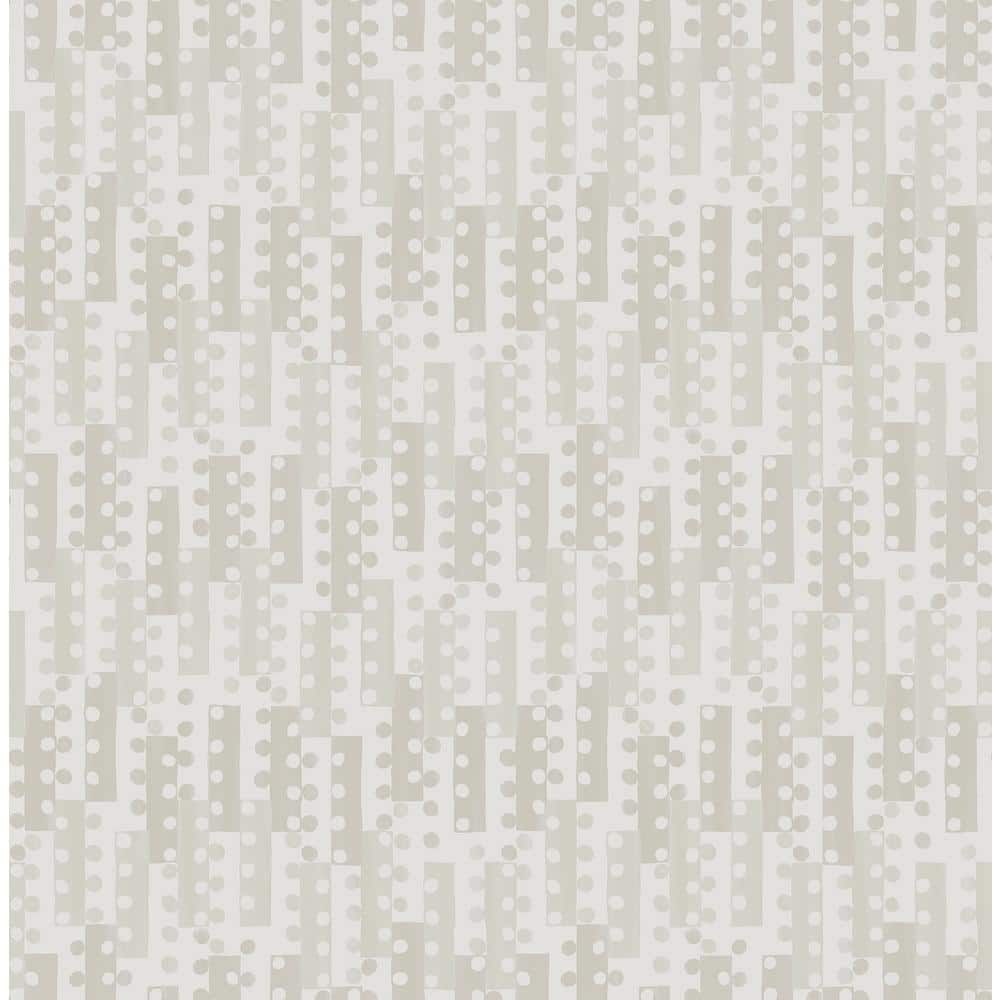 A-Street Prints Erik Light Grey Building Blocks Paper Glossy Non-Pasted ...