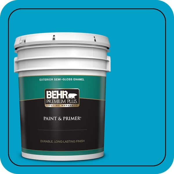 BEHR PREMIUM PLUS 5 gal. #P490-5 Yucatan Semi-Gloss Enamel Exterior ...