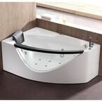 EAGO 59 in. Acrylic Right Drain Corner Apron Front Whirlpool Bathtub in ...