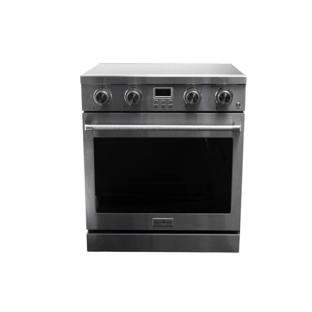 Magic Chef 30 in. 4-Element Slide-In Electric Range in Stainless Steel ...