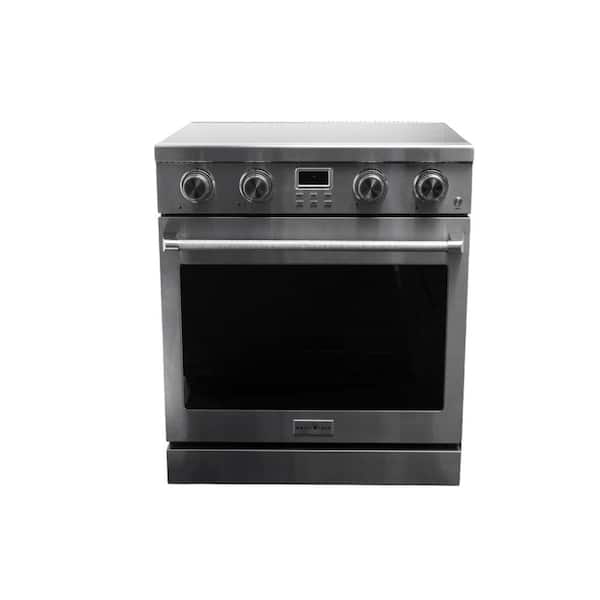 Magic Chef 30 in. 4-Element Slide-In Electric Range in Stainless Steel ...