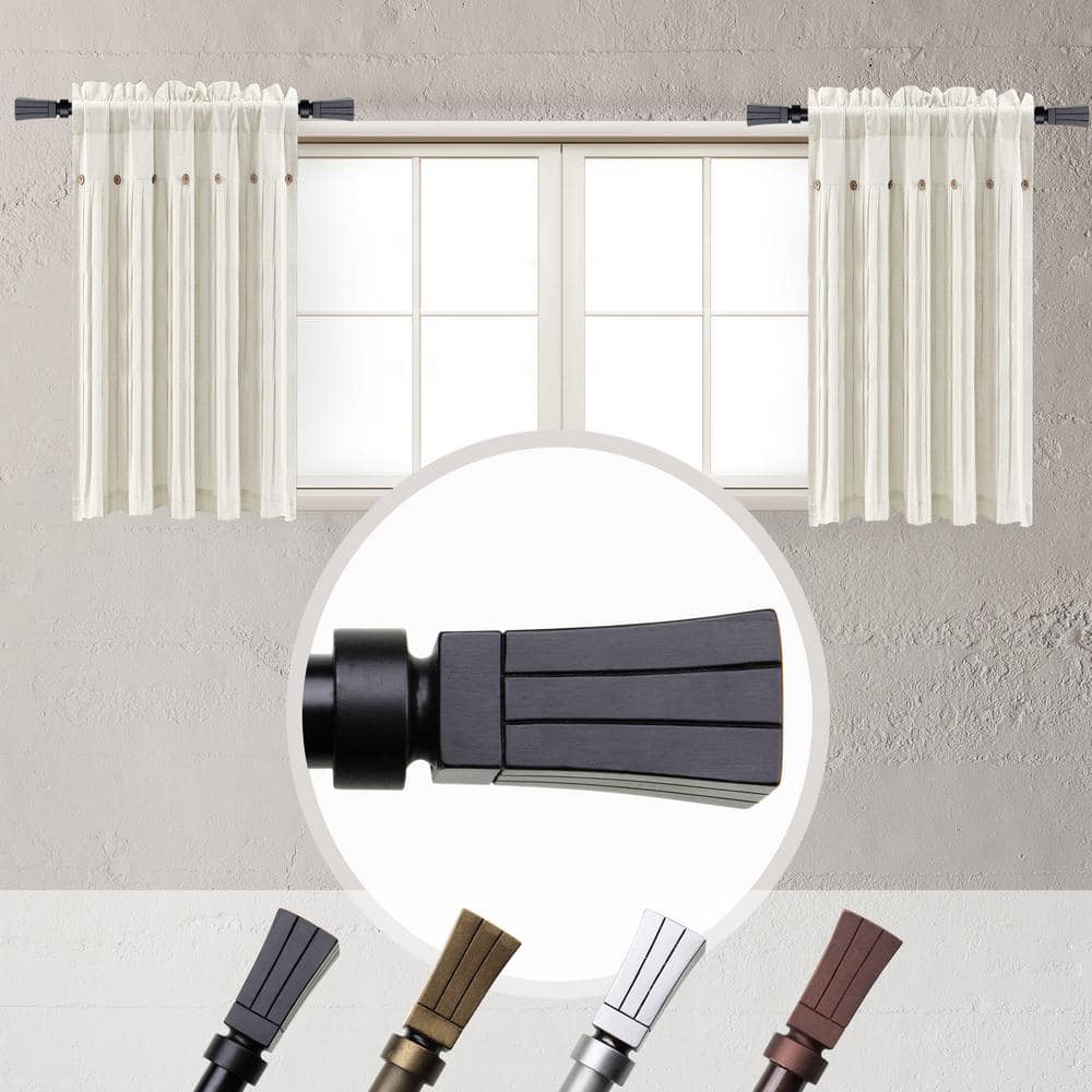 EMOH Zaire 5/8 inch Side Curtain Rod 12-20 inch long (Set of 2) - Black ...