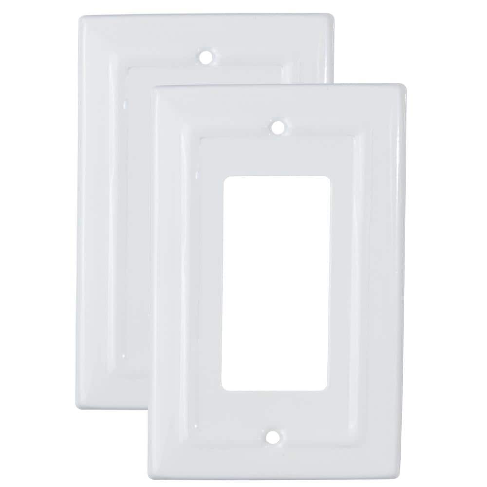 Monarch Abode Architectural 1-Gang White Decorator/Rocker Metal Wall ...