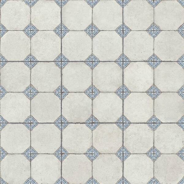 Merola Tile Kings Field Blue 17-3/4 in. x 17-3/4 in. Porcelain Floor ...