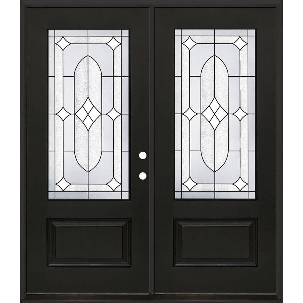 Steves & Sons Regency 64 in. x 80 in. 3/4L Axis Glass LHIS Onyx Stain ...