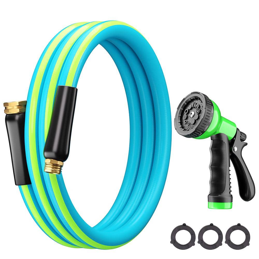 Aokia Garden Hose 5/8 in. x 10 ft. with 10 Function Sprayer Nozzle ...
