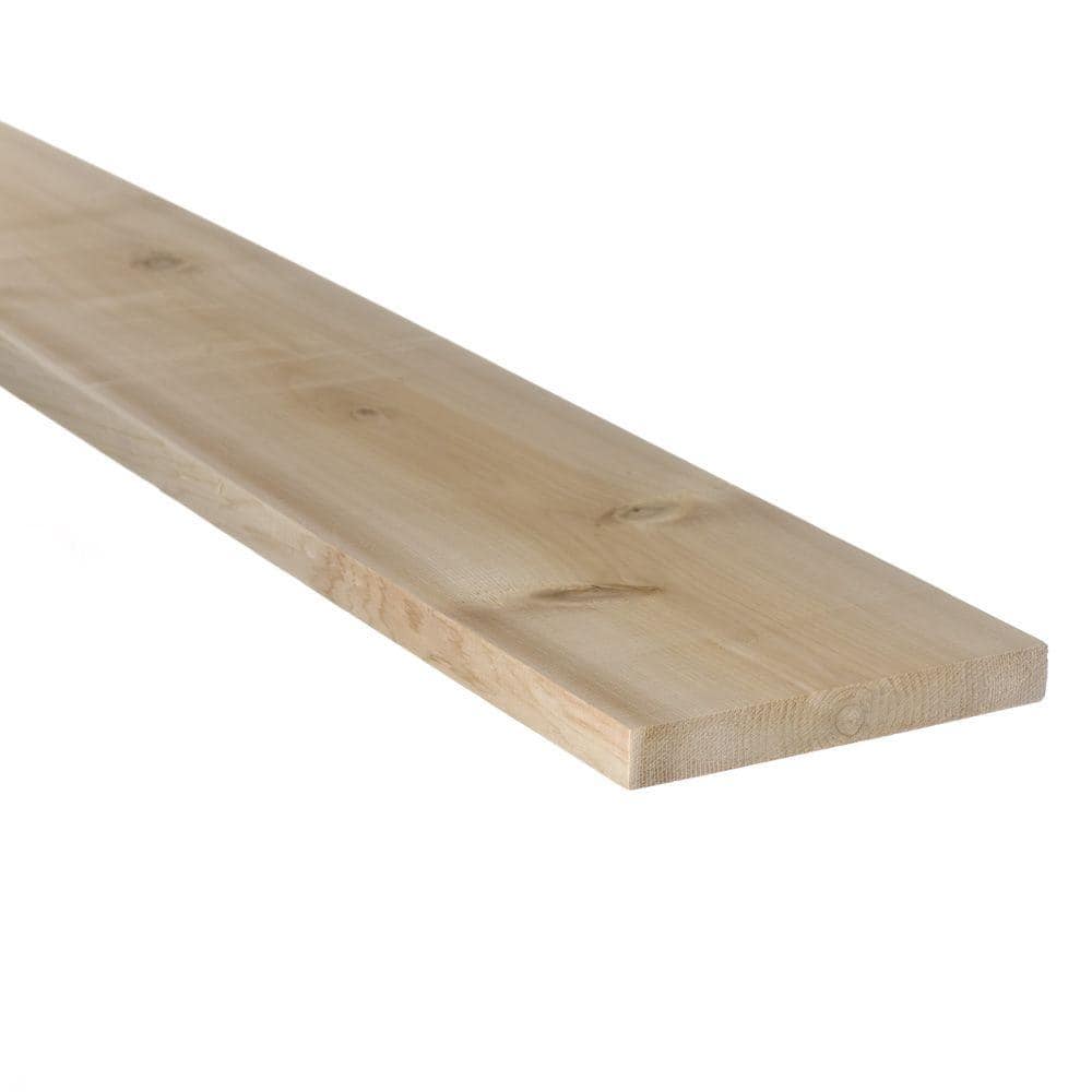 1 in. x 6 in. x 6 ft. Premium Kiln-Dried Square Edge Cedar Board 784393 ...