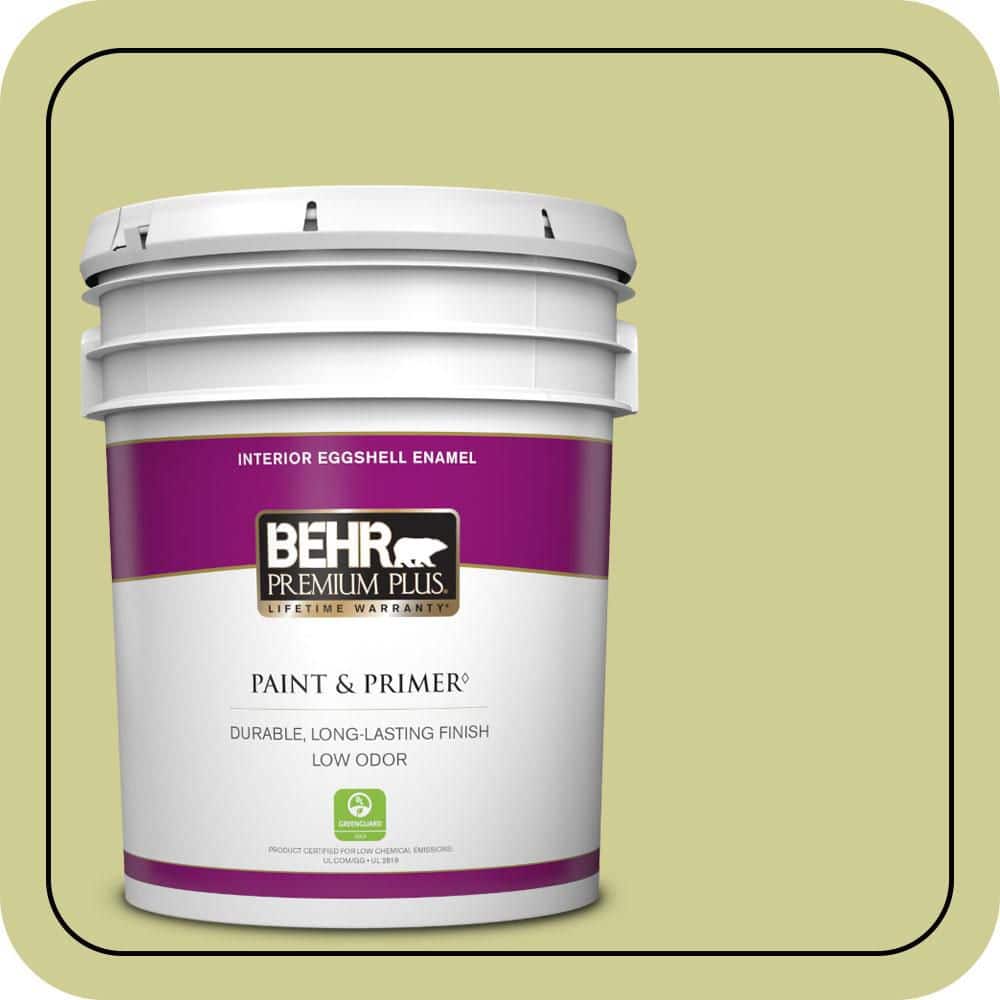 BEHR PREMIUM PLUS 5 gal. #M340-4 Wasabi Eggshell Enamel Low Odor ...