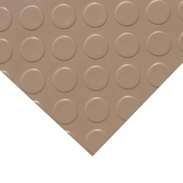 Rubber-Cal "Coin-Grip Metallic" 4 ft. x 8 ft. Beige Commercial PVC ...