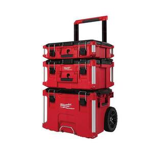 Milwaukee PACKOUT 22 in. Rolling Modular Tool Box LP Handleand 22 in. 3 ...