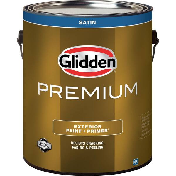 Glidden Premium 1 gal. PPG1006-2 Shark Satin Exterior Latex Paint ...