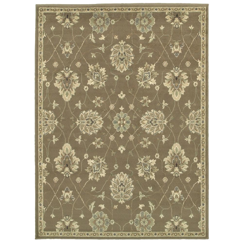 Barrett Brown/Beige 5 ft. X 7 ft. Oriental Area Rug 009119 - The Home Depot