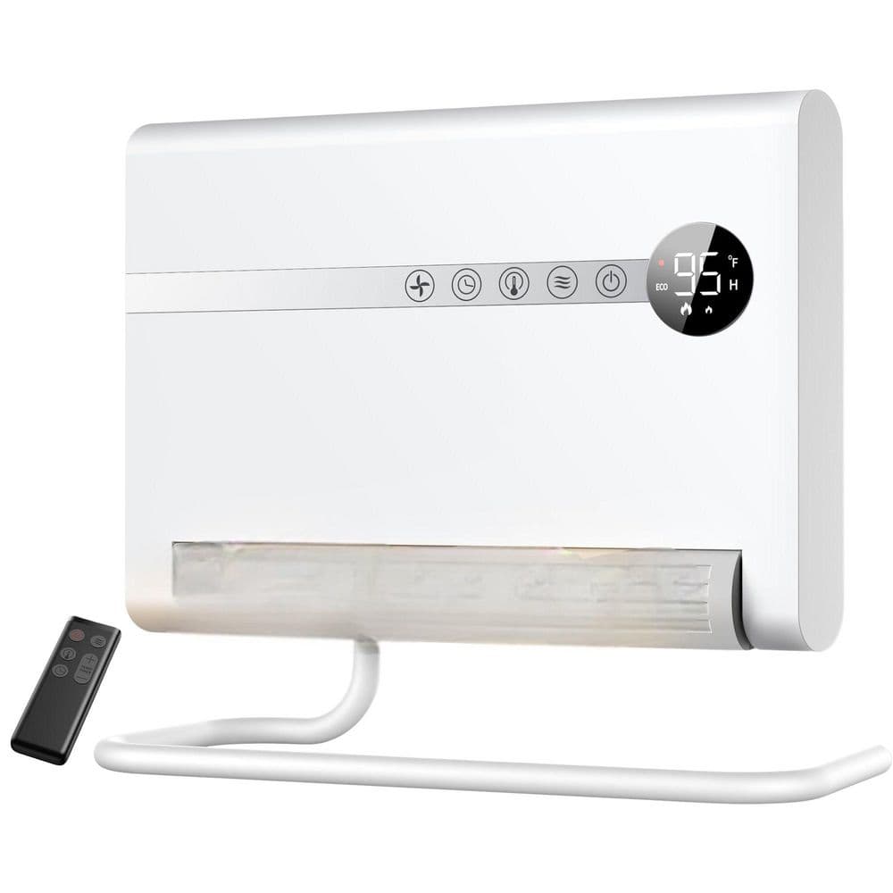 1500W PTC Wall Heater with Remote, 30° Oscillation, 24H Timer, Touch ...
