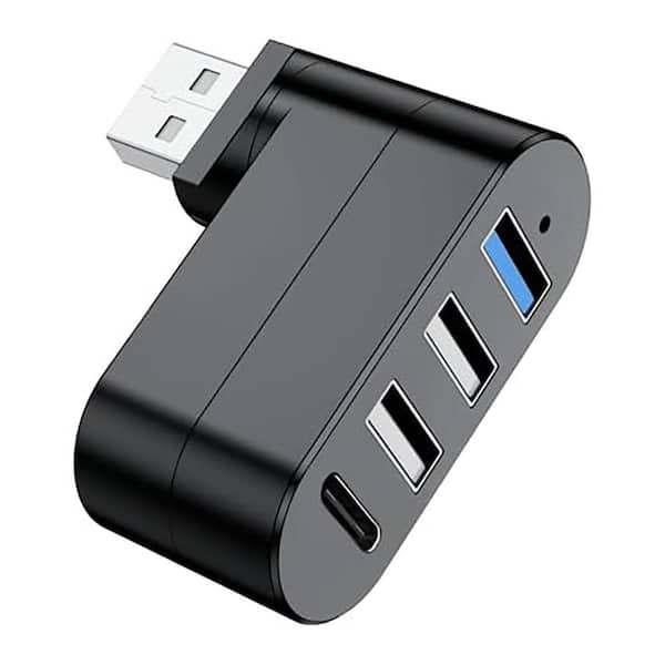 Lukyamzn 4-Ports USB 3.0 Hub Multiport Rotating Extender with USB C ...