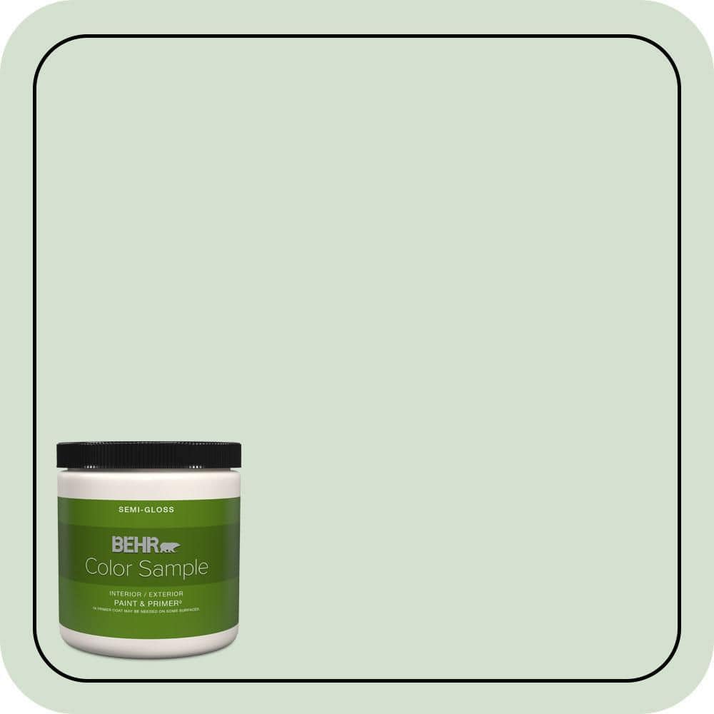 BEHR PREMIUM PLUS 8 oz. #S400-2 Comforting Green Semi-Gloss Interior ...