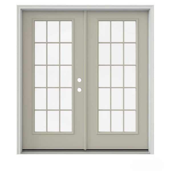 JELD-WEN 60 in. x 80 in. Primed Left-Hand/Inswing Steel French Patio ...