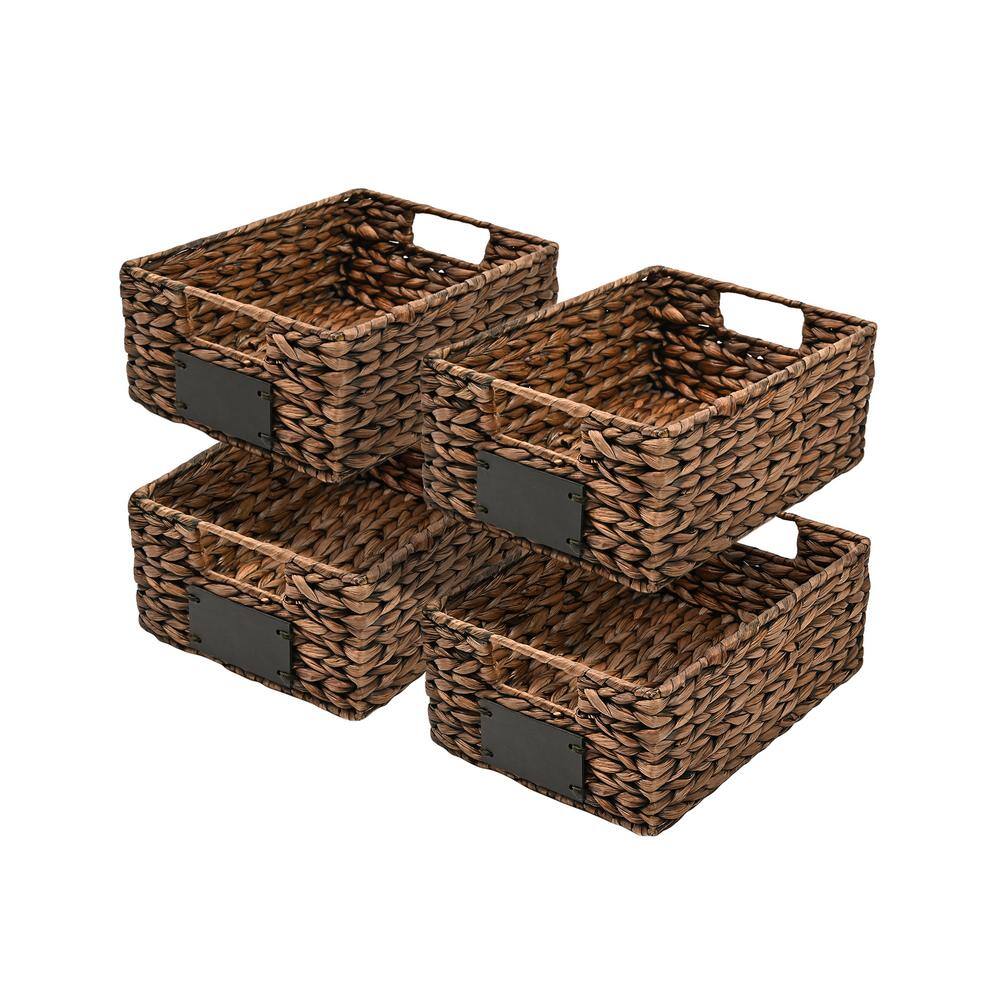 happimess Lane 12 in. x 5.12 in. Farmhouse Metal/Hyacinth Brown Pantry ...