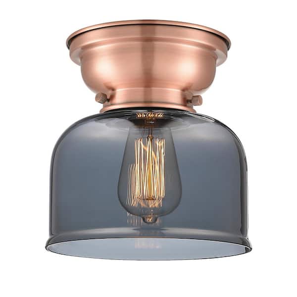Innovations Bell 8 in. 1-Light Antique Copper Industrial Flush Mount ...