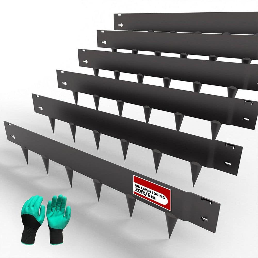 Phewnyzo 20 ft. Galvanized Steel Landscape Edging (6-Pack) – 40 in. x 8 ...