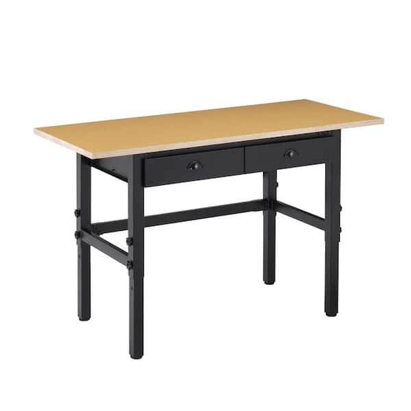 55" Adjustable Height Garage Workbench with Power Outlets and Drawers ...