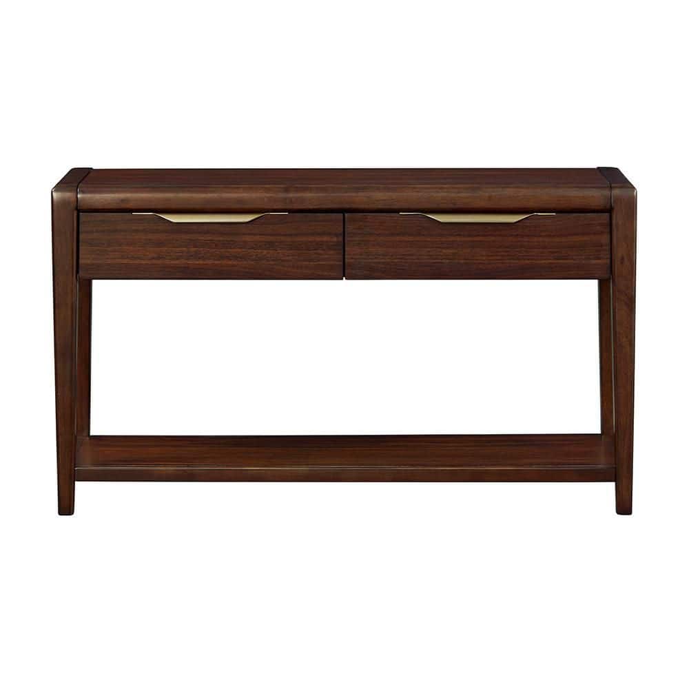 Lazzara Liora 52 in. Walnut Finish Rectangle Wood Sofa Table 2307-05 ...
