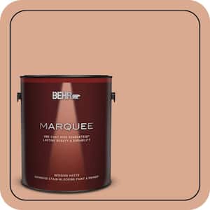 BEHR PREMIUM PLUS 8 oz. #QE-02 Salmon Sand Semi-Gloss Interior/Exterior ...