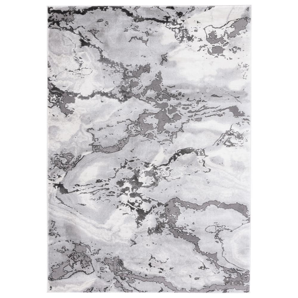 SAFAVIEH Craft Gray 7 ft. x 7 ft. Marbled Abstract Square Area Rug ...