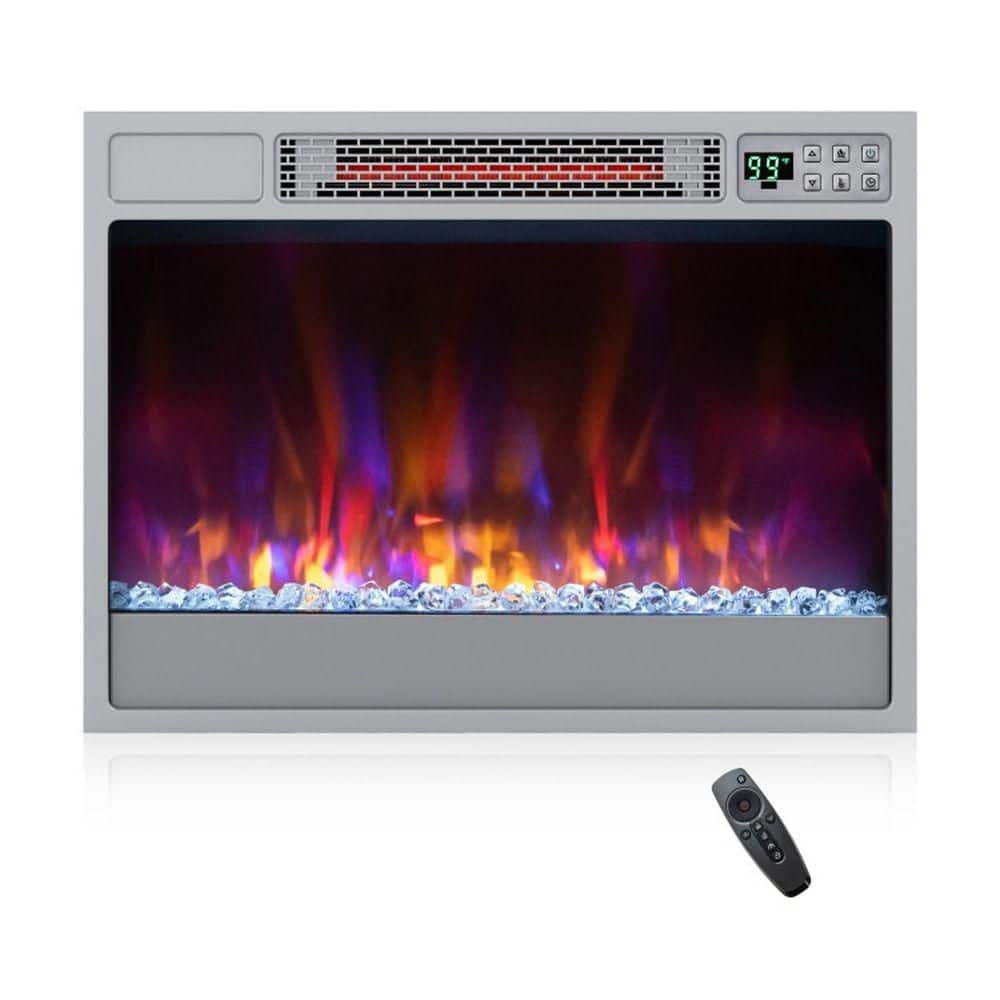 Clihome 23 in. Infrared Quartz Electric Fireplace Insert Heater with 6 ...
