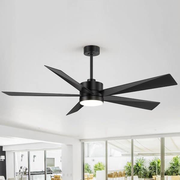 Airsurfer Hugger 65 in. Black Ceiling Fan with 3-Color Light, 5 ABS ...