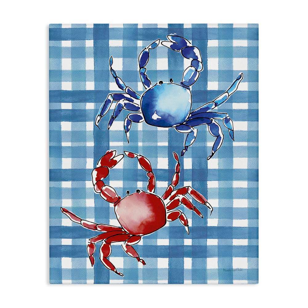 Stupell Industries Coastal Crabs on Plaid by Mercedes Lopez Charro ...