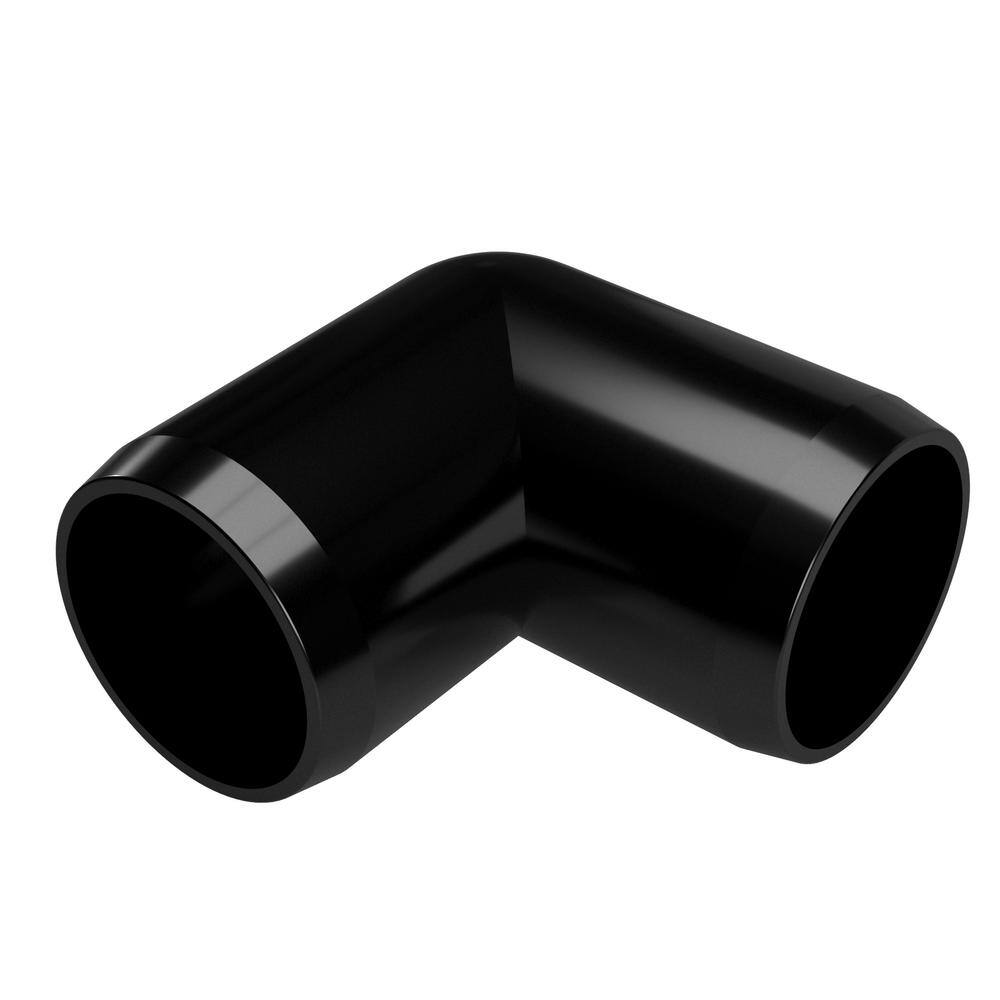 Formufit 1-1/2 in. Furniture Grade PVC 90-Degree Elbow in Black (4-Pack ...