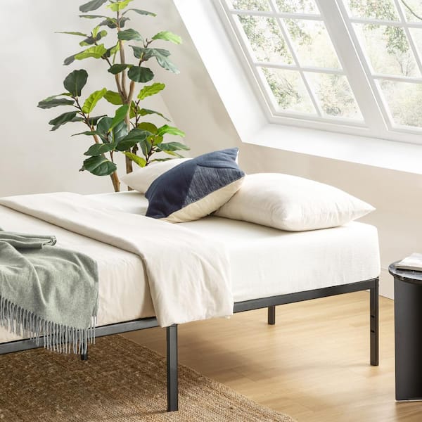 best price mattress Metal Platform Bed Frame with Heavy Duty Steel Slats Black Twin HD SPSC 14T The Home Depot