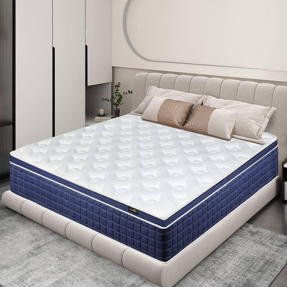 CHEVNI Hybrid Queen Medium Memory Foam 12 in. Bed-in-a-Box Mattress, Blue
