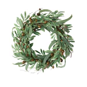 SULLIVANS 22 in. Artificial Olive Leaf Wreath OLVWR - The Home Depot