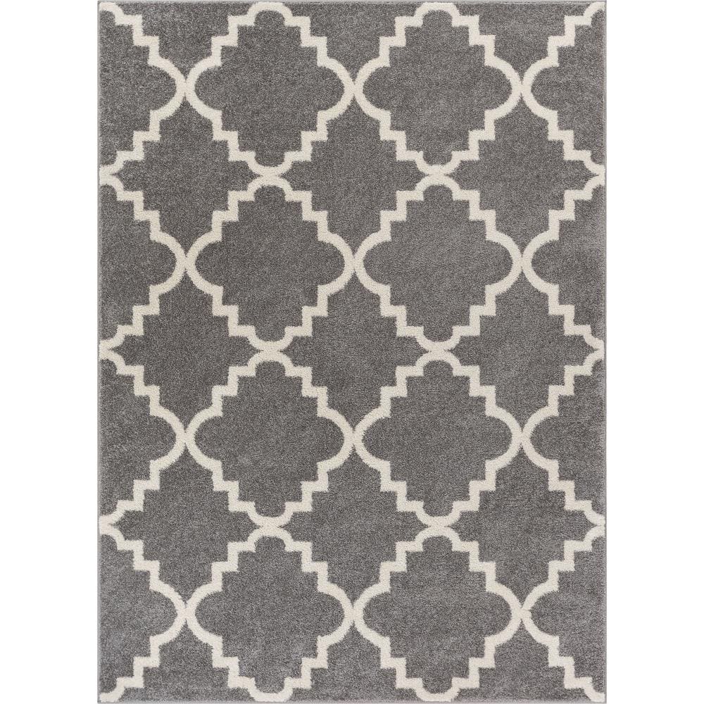 Well Woven Sydney Lulu's Lattice Morden Grey 7 ft. x 11 ft. Area Rug ...