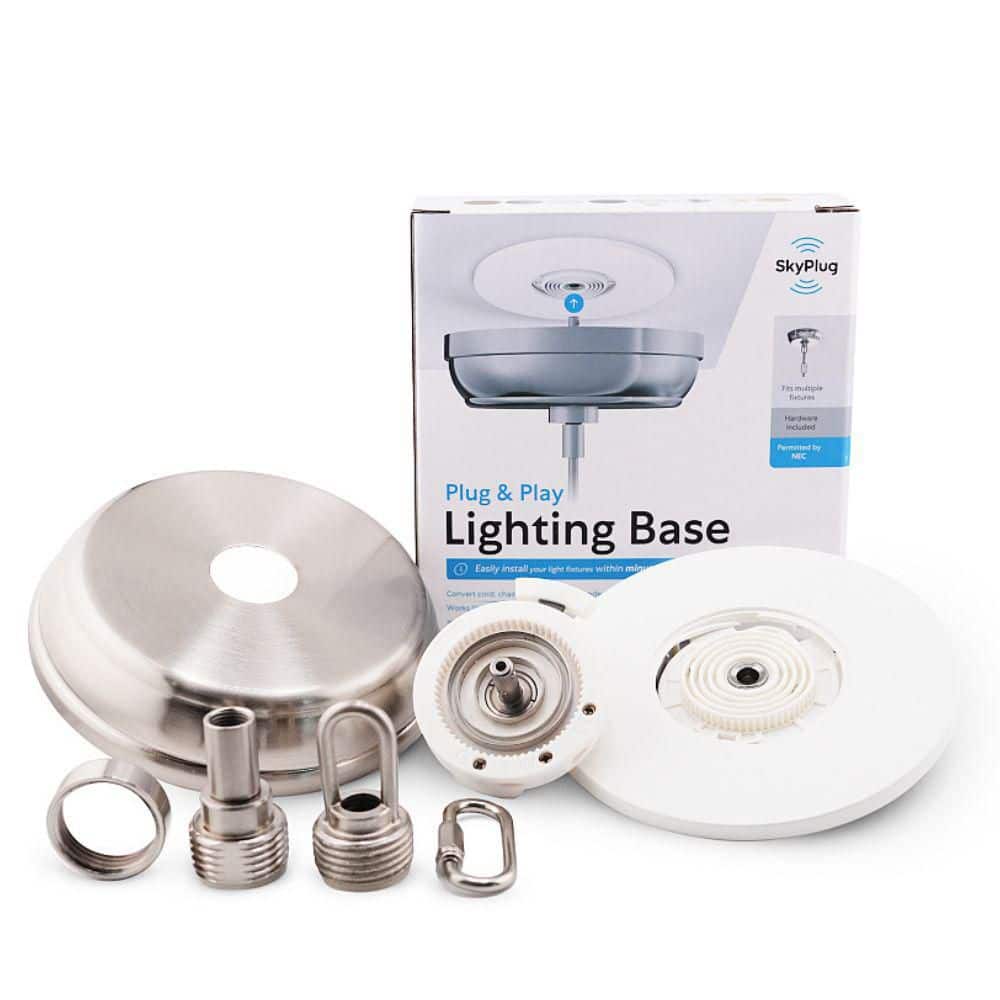 SkyPlug 5 in. Brushed Nickel Plug & Play Lighting Base - Capella 5531 ...