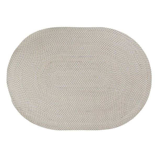 Super Area Rugs Farmhouse Braided Yellow 5 ft. x 7 ft. Oval Checkered ...