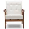 Baxton Studio Masterpiece Mid-Century White Faux Leather Upholstered ...