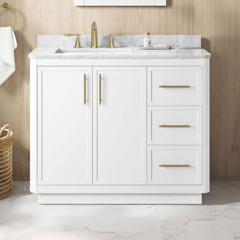 Home Decorators Collection Tamsin 42 in. Single Sink White Bath Vanity ...