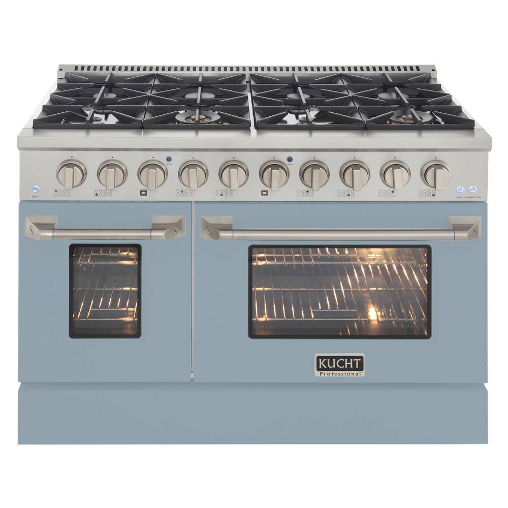 Kucht Pro-Style 48 in. 6.7 cu. ft. 8-Burners with Double Oven Liquid ...