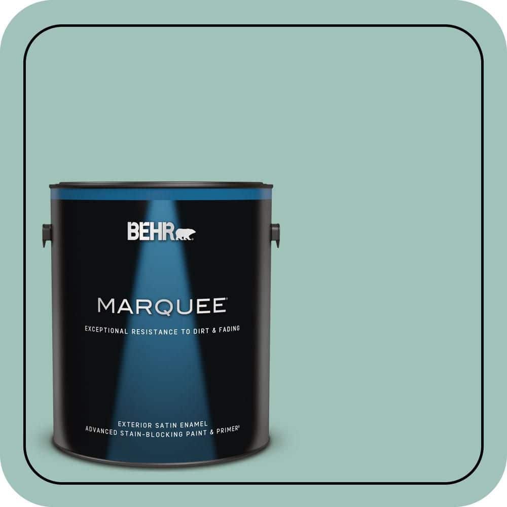 BEHR MARQUEE 1 gal. #MQ6-36 Cascade Green Satin Enamel Exterior Paint ...