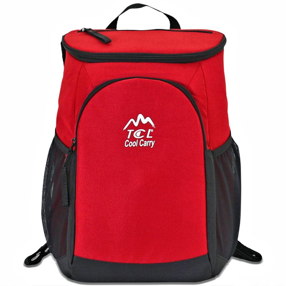 TCL Cool Carry 16 in. Red Cooler Backpack With Adjustable Shoulder ...